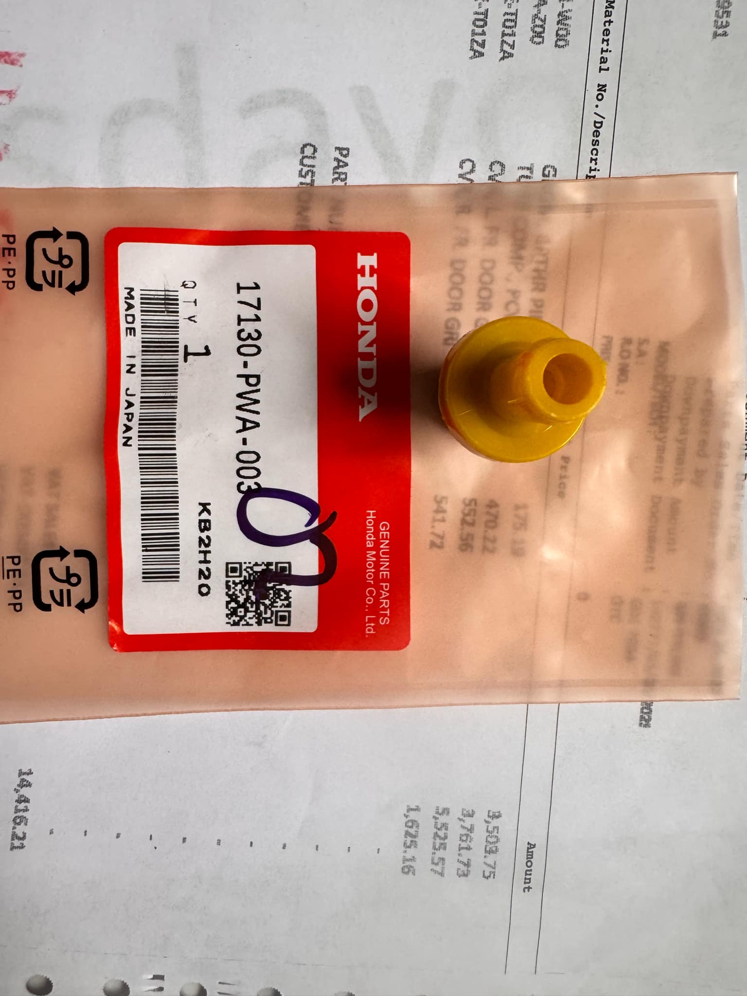 GENUINE 100% Original Honda PCV VALVE Honda Jazz Honda City Honda Brio ...