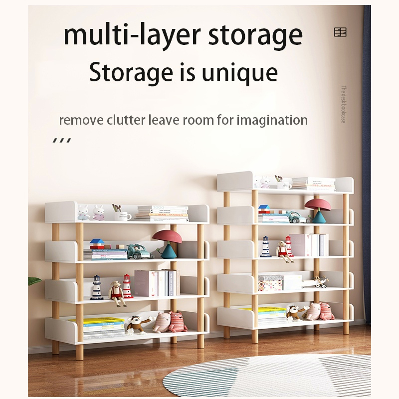 Wooden Book Shelf Organizer 3/4/5 Layers For Children Study Rack ...