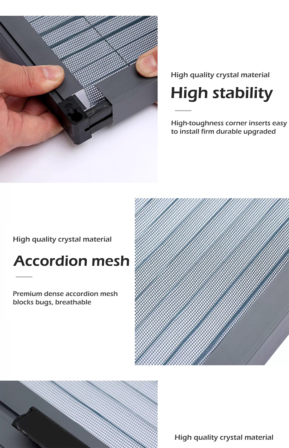 Trackless Folding Screen Door Accordion Sliding Door Home Aluminum Anti ...