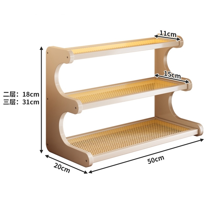【In stock】 Desktop storage rack woven rattan mesh layer vertical rack ...