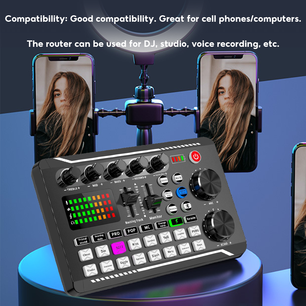 Sound Card V8S / F998 Audio Mixer USB External Sound Card Headset ...