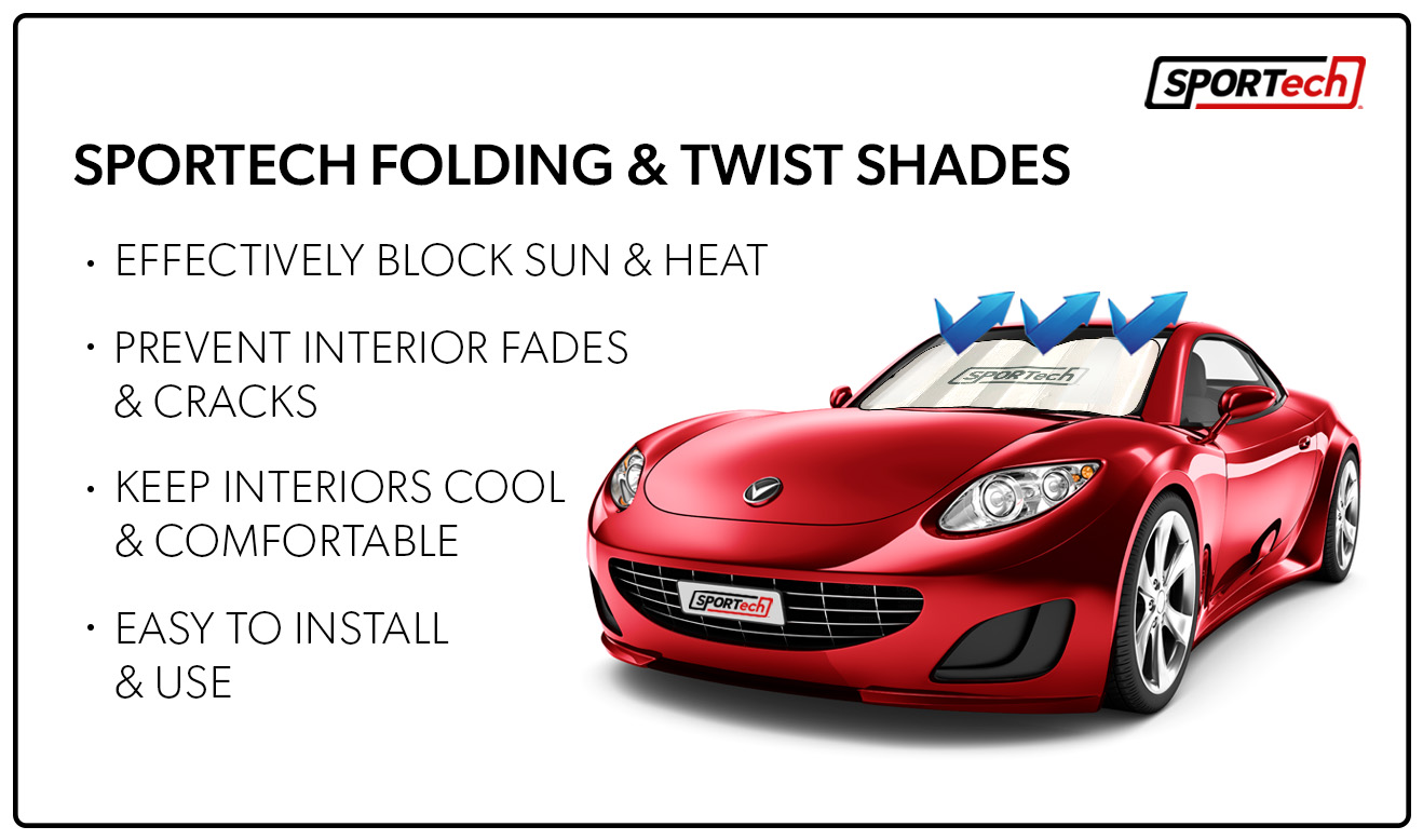 SPORTech Universal Car Folding Windshield Sunshade in Premium, Ultra ...