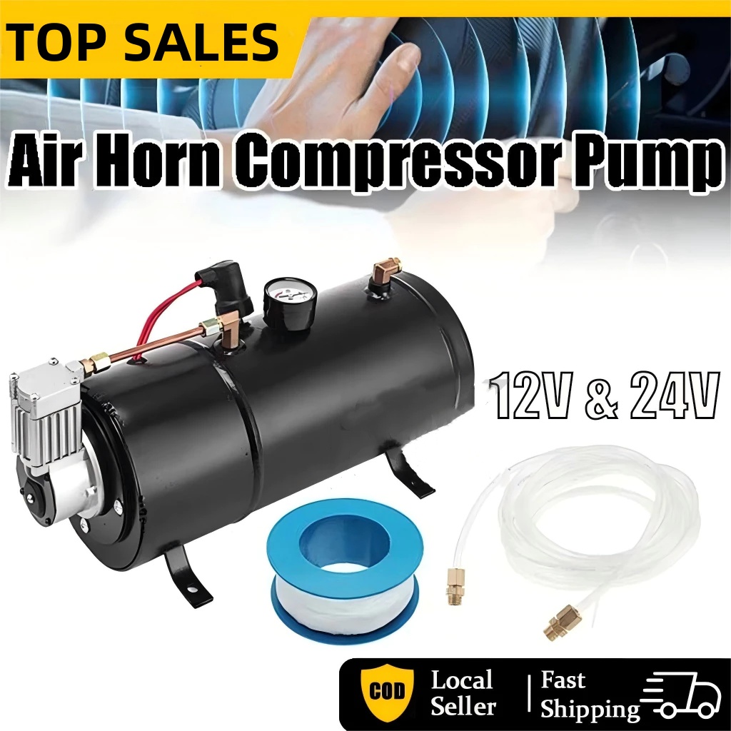 [TOP SALES] Universal 12V/24V 125 PSI Air Horn Compressor Tank Pump ...