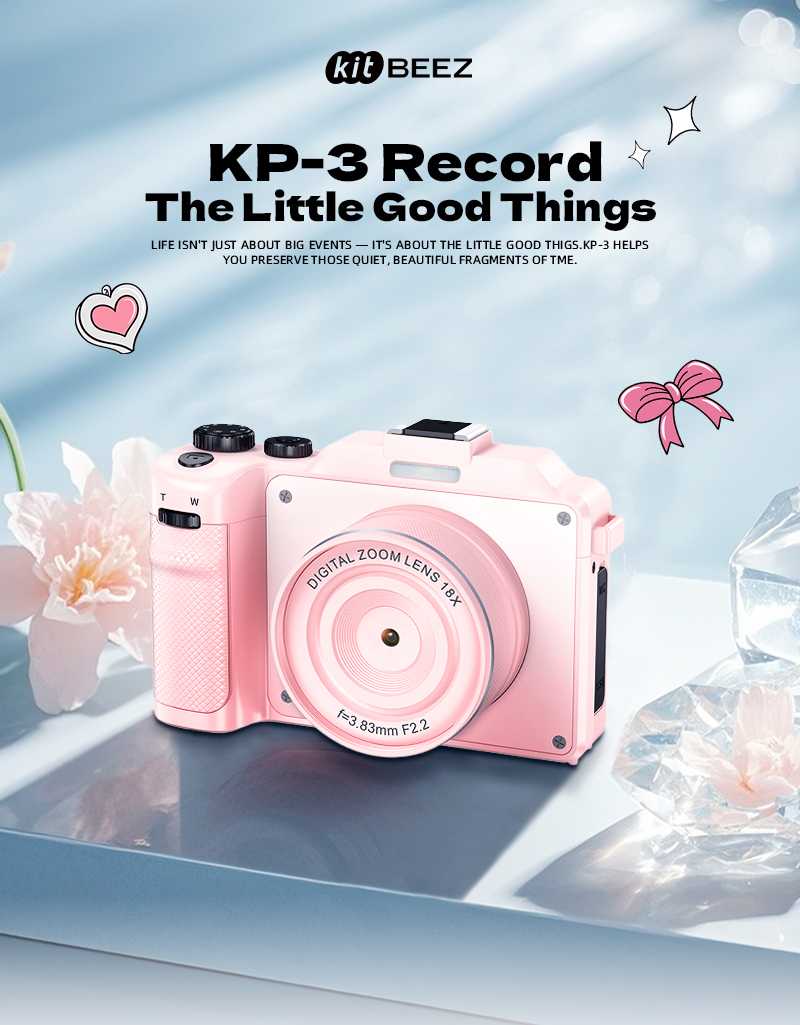 【KiTBEEZ KP-3】Dual Camera 4K Wifi Digital Camera 18X Zoom DSLR 64MP ...