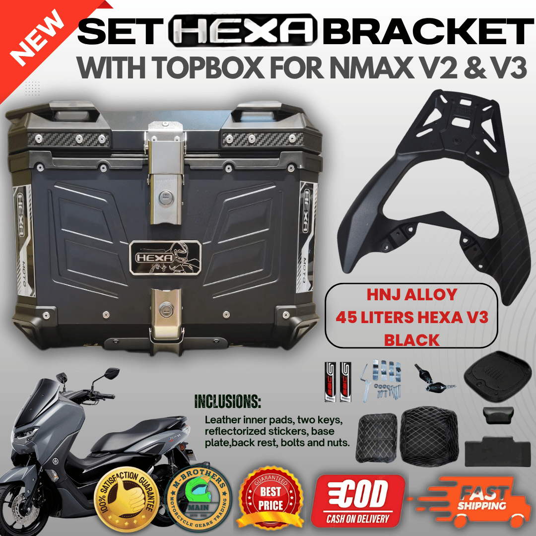 Set for Nmax v2,v3 Hexa Bracket With Top Box Set 30/32/36/45 Liters ...
