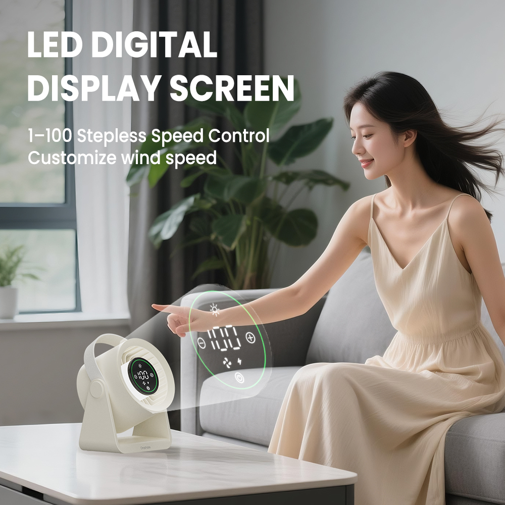 Orashare DF03L Max 20000mAh Rechargeable Desk Fan with LED Light 100 ...