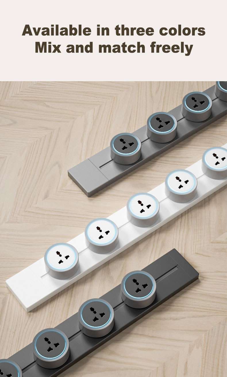 TEP Movable Power Track Socket Modern Electric Wall Outlet with LED for ...
