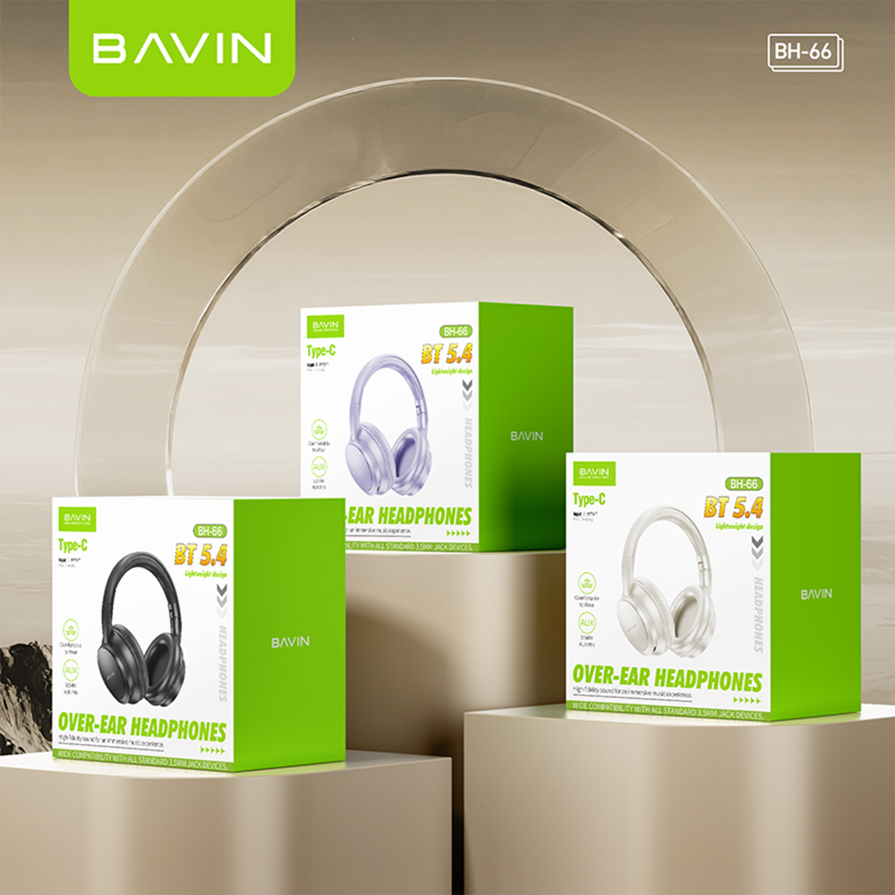 BAVIN BH66 Wireless Over-Ear Headphones | Bluetooth 5.4 HiFi Stereo ...