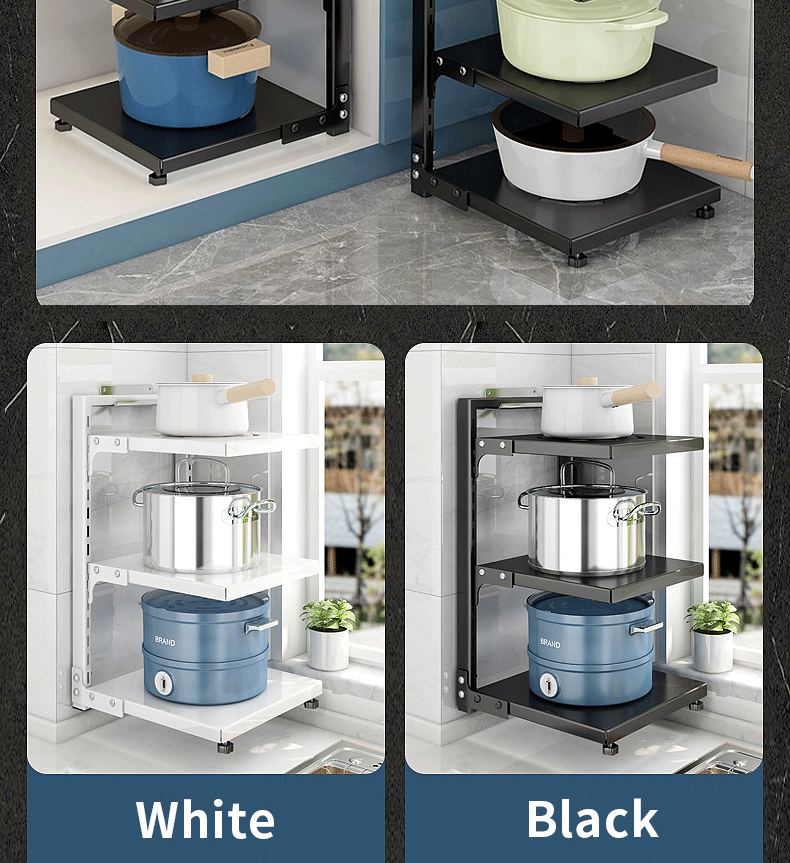 Kitchen rack Kitchen Pan Organizer 2-5 layer Pot Rack Adjustable ...