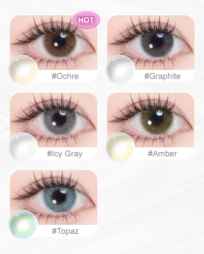 Magister Contact Lenses Graded 0.00~-6.00 Queen Ochre Icy Gray Graphite ...
