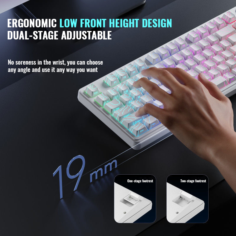 Zeus RM136 White Topographic Gaming Keyboard 99 Keys Membrane Wired ...