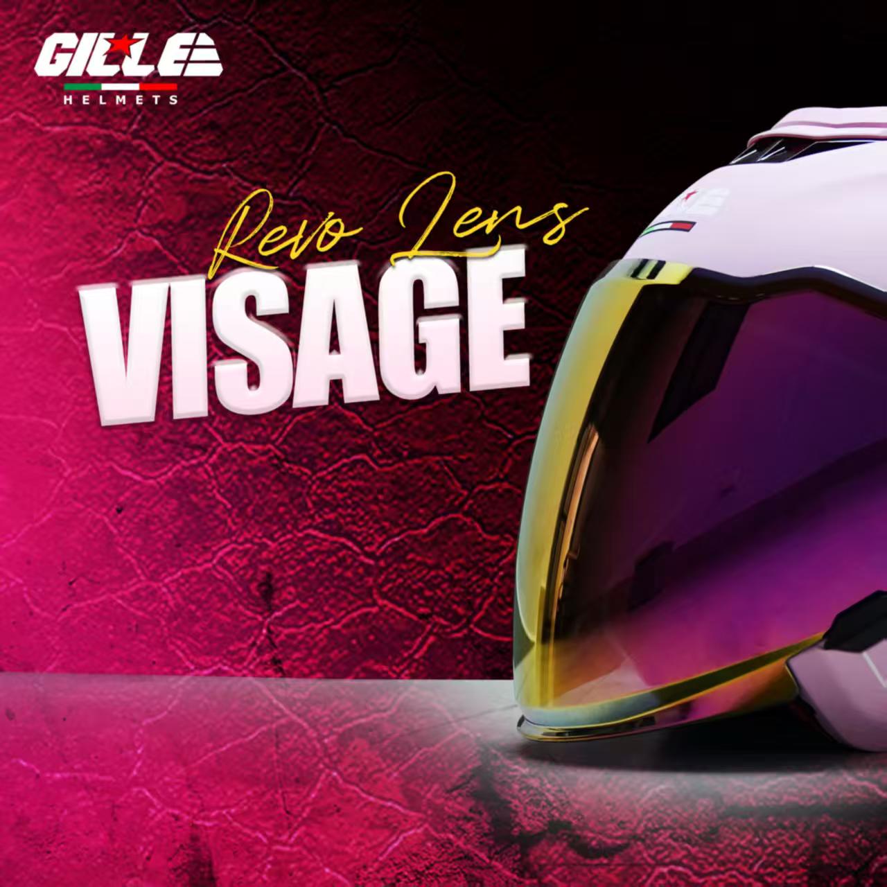 【𝑶𝑭𝑭𝑰𝑪𝑰𝑨𝑳】GILLE VISAGE Dual Visor Revo Half Face Helmet for Motorcycle ...