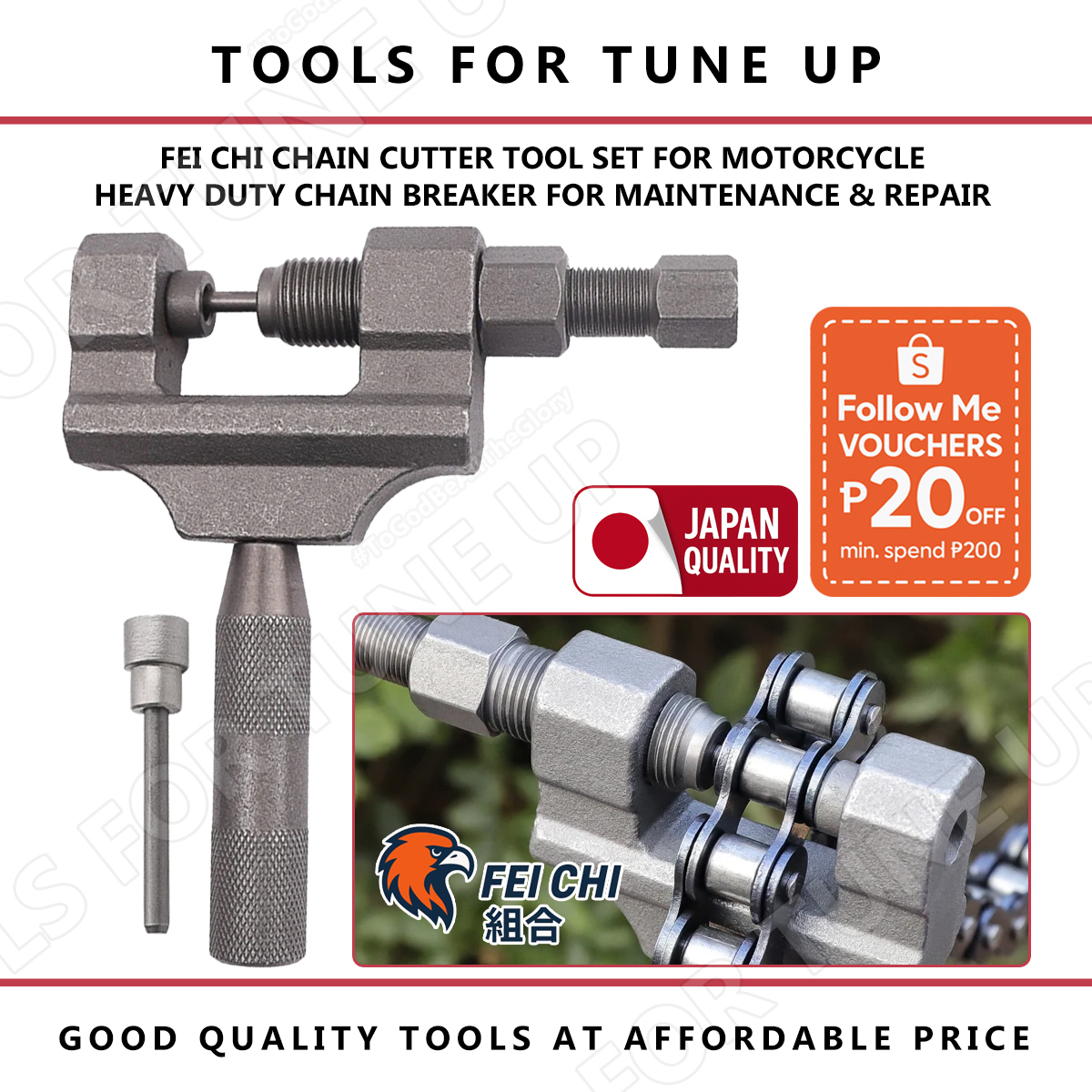 FEI CHI Chain Cutter Tool Set for Motorcycle | Heavy Duty Chain Breaker ...