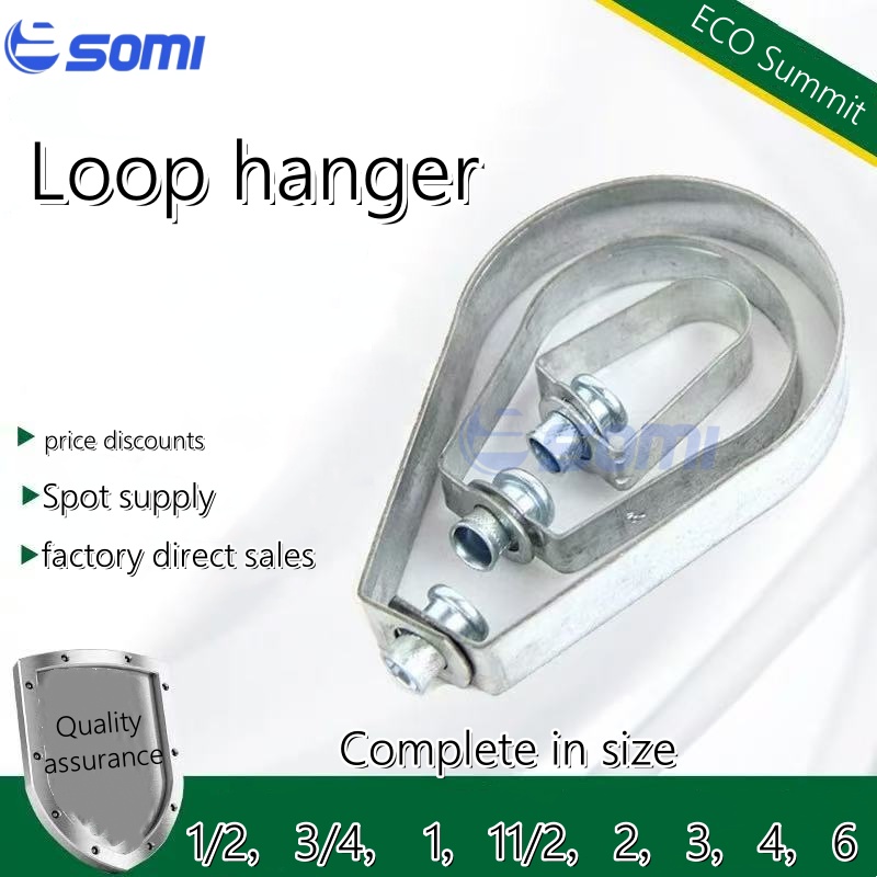 Loop Hanger Galvanizes Heavy Duty Pipe Hanger With Nut 3'', 4'' , 6 ...