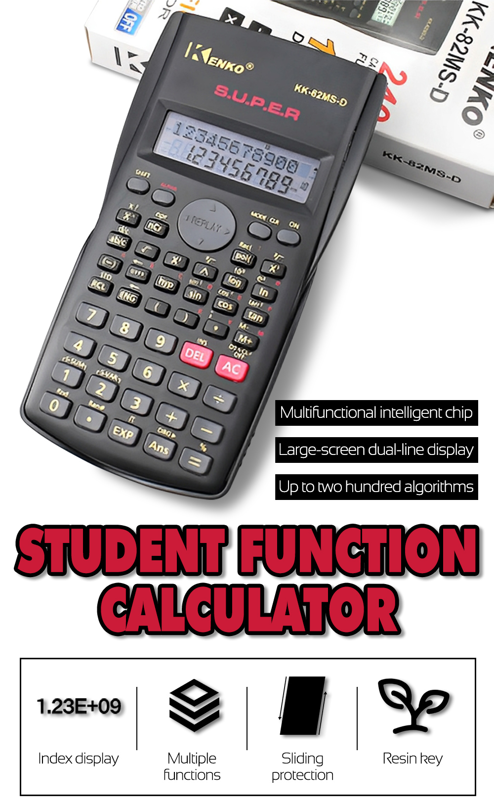 Student Calculator Portable For School And Exams 12 Digit Desktop ...