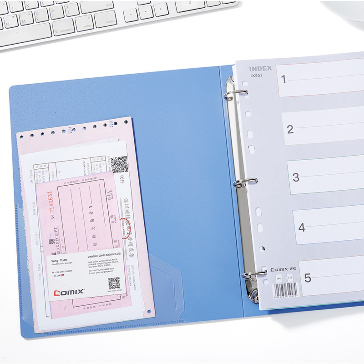 Long 3-Ring Binder Lever Arch file with Ring Binder File Folder with ...