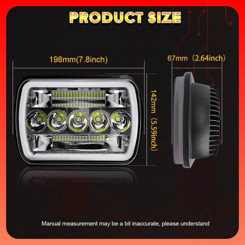 Jeep Headlights 24V 12V 5x7 LED Car Headlight jeepney accessories ...