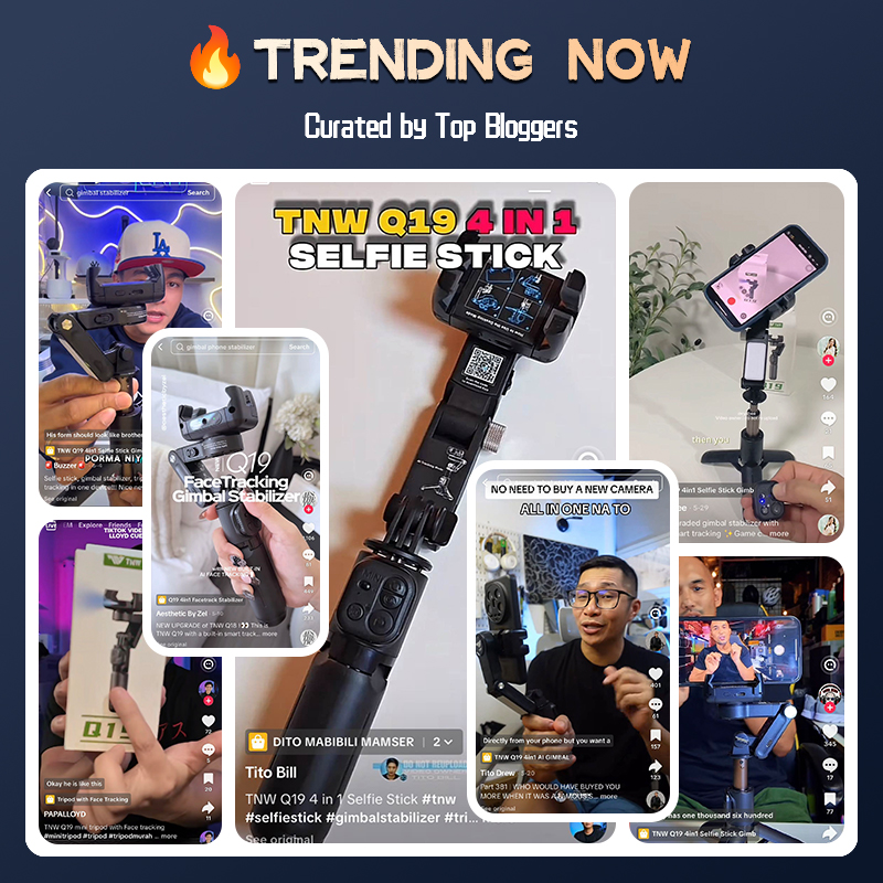TNW Q19 4in1 Selfie Stick Gimbal Stabilizer AI Face/Object Tracking ...