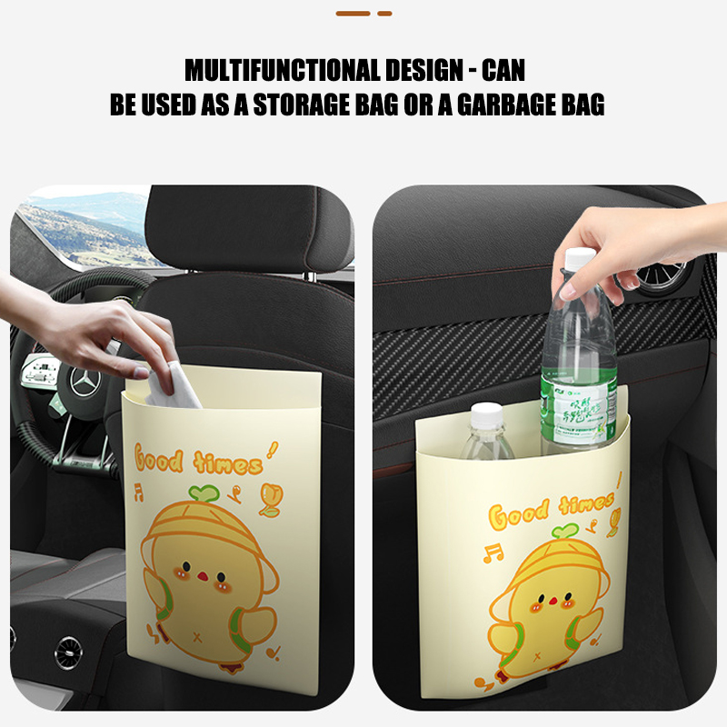 Cute Portable Car Trash Bag Cartoon Traveling Cleaning Package ...