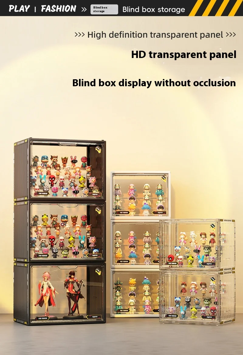 Labubu Macaron Pvc Figure Display Box Transparent Dustproof Storage ...
