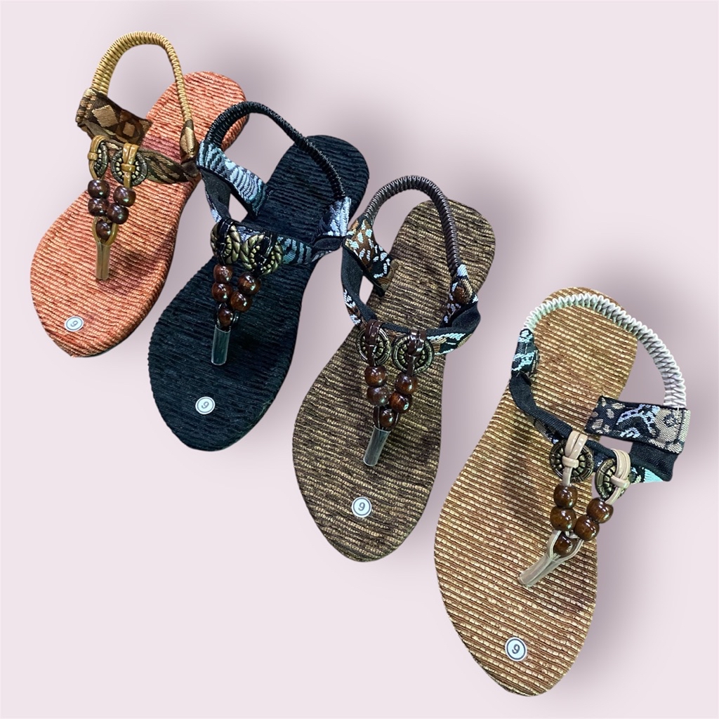 Kay Boho Native Sandals in Corduroy with Wood Beads Ladies Size ...