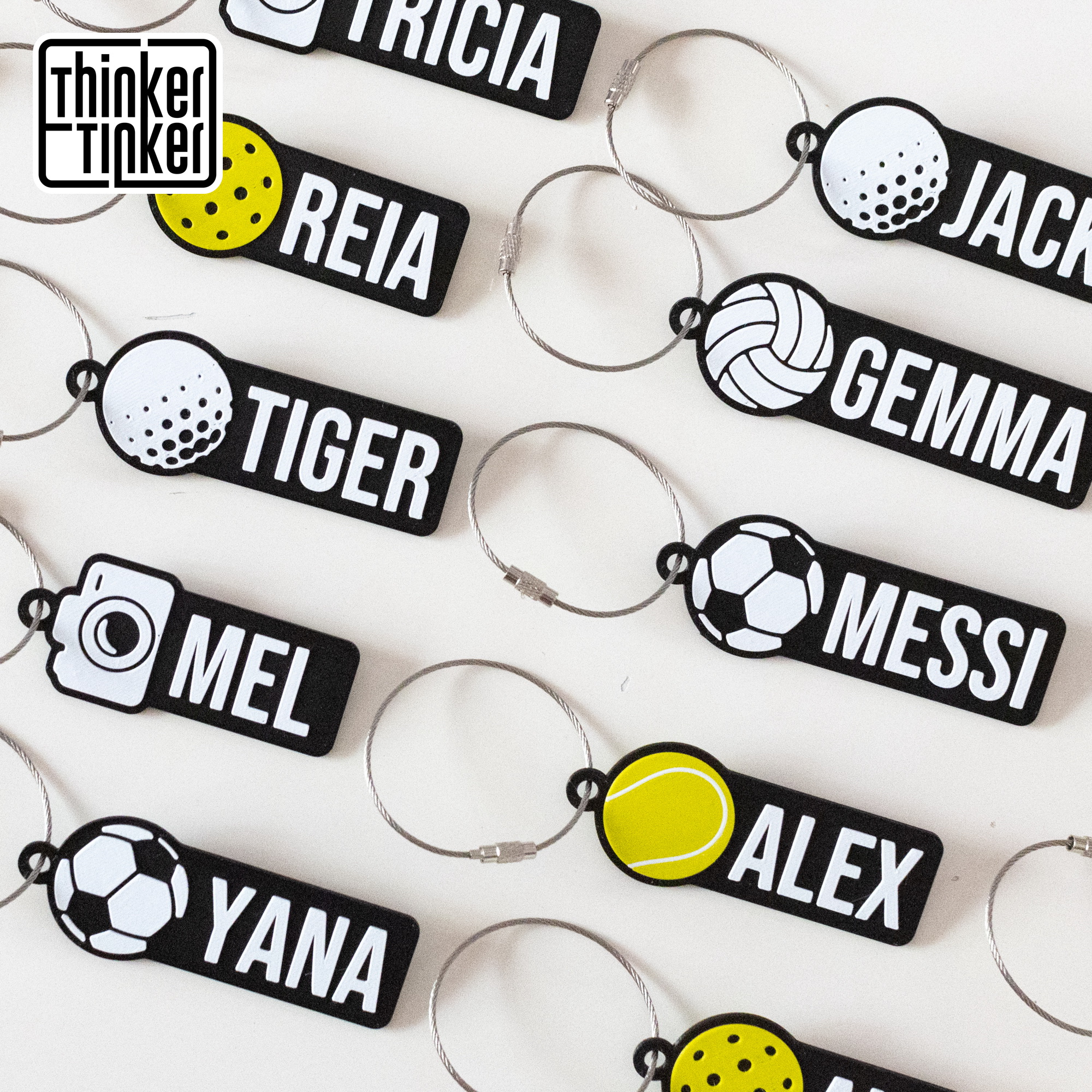 Personalized Tennis Bag Tags, Custom Tennis Name Tags, Luggage Tags ...