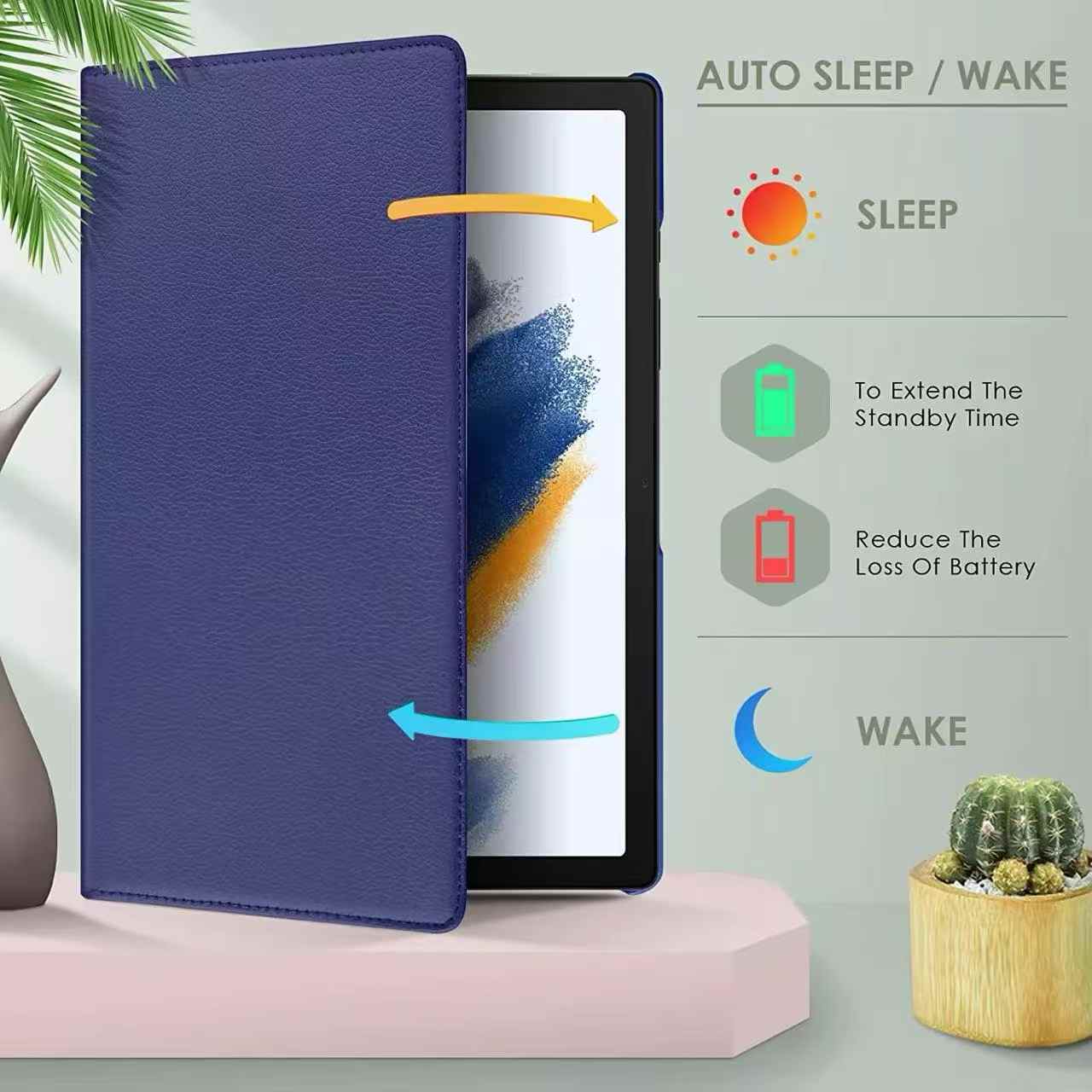 TechLife Pad Lite 8 Plus 12 Neo 10.1 10.36 Tablet Rotating Leather Case ...