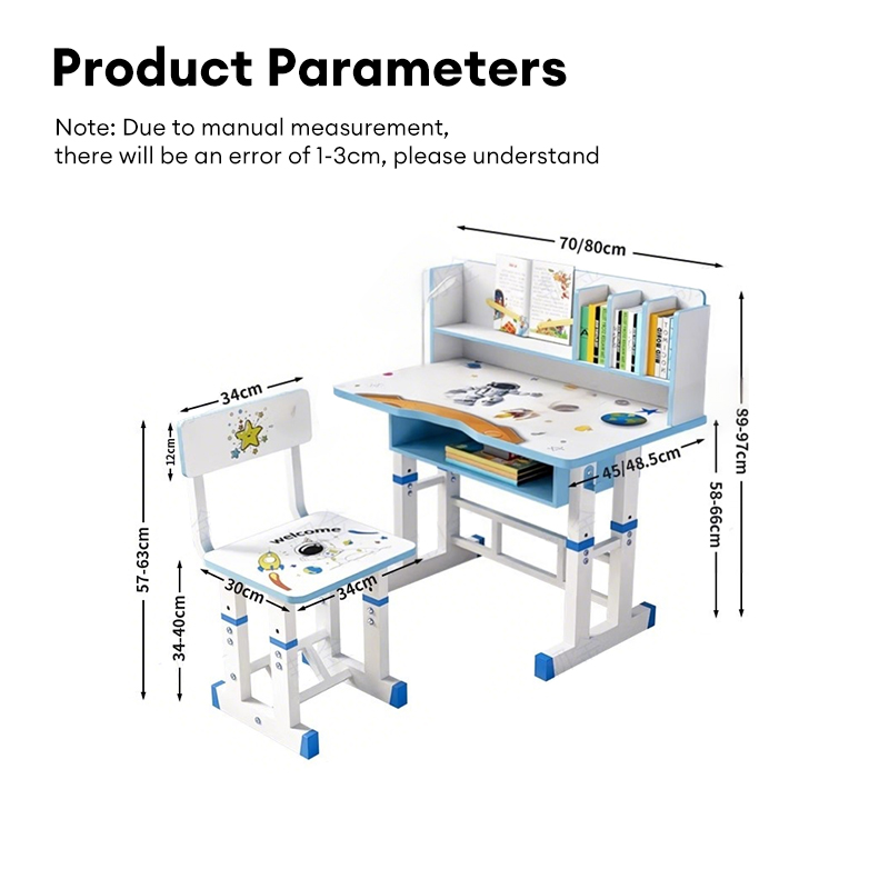 Study Table for Kids with Chairs Height-adjustable Study Table with ...