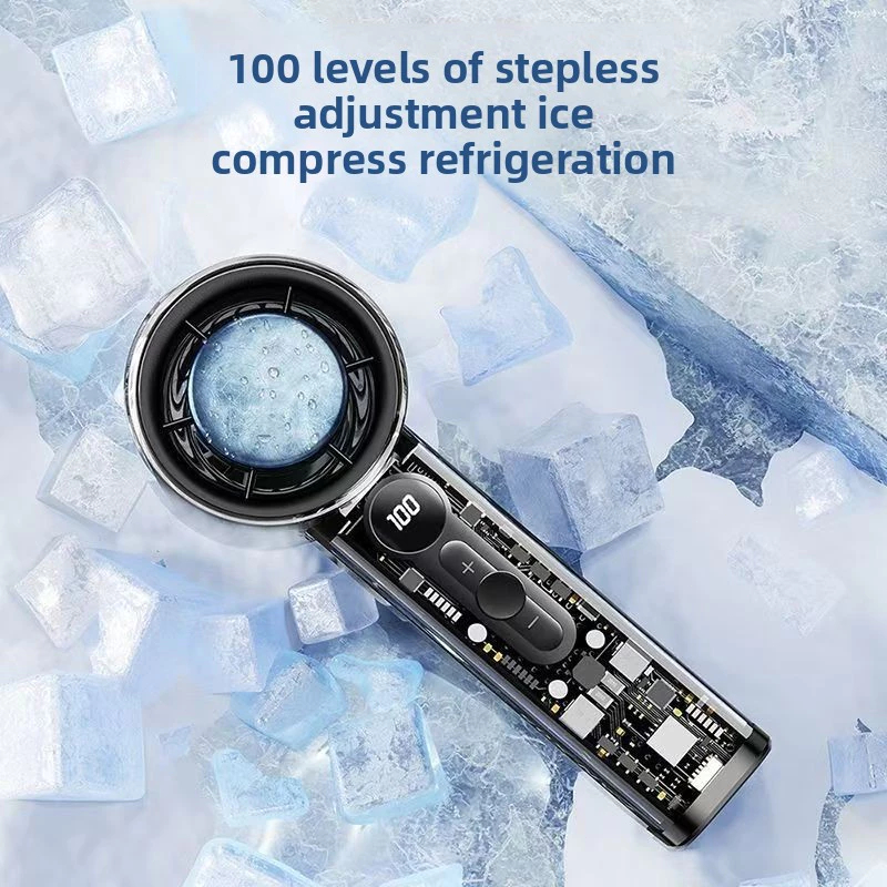 Mini Transparent Handheld Fan High-Speed Cooling Fan 100 Speed Recharge ...