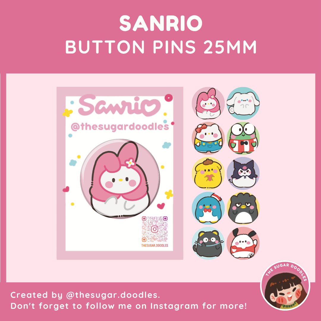 Sanrio Single Button Pin 25mm | Shopee Philippines