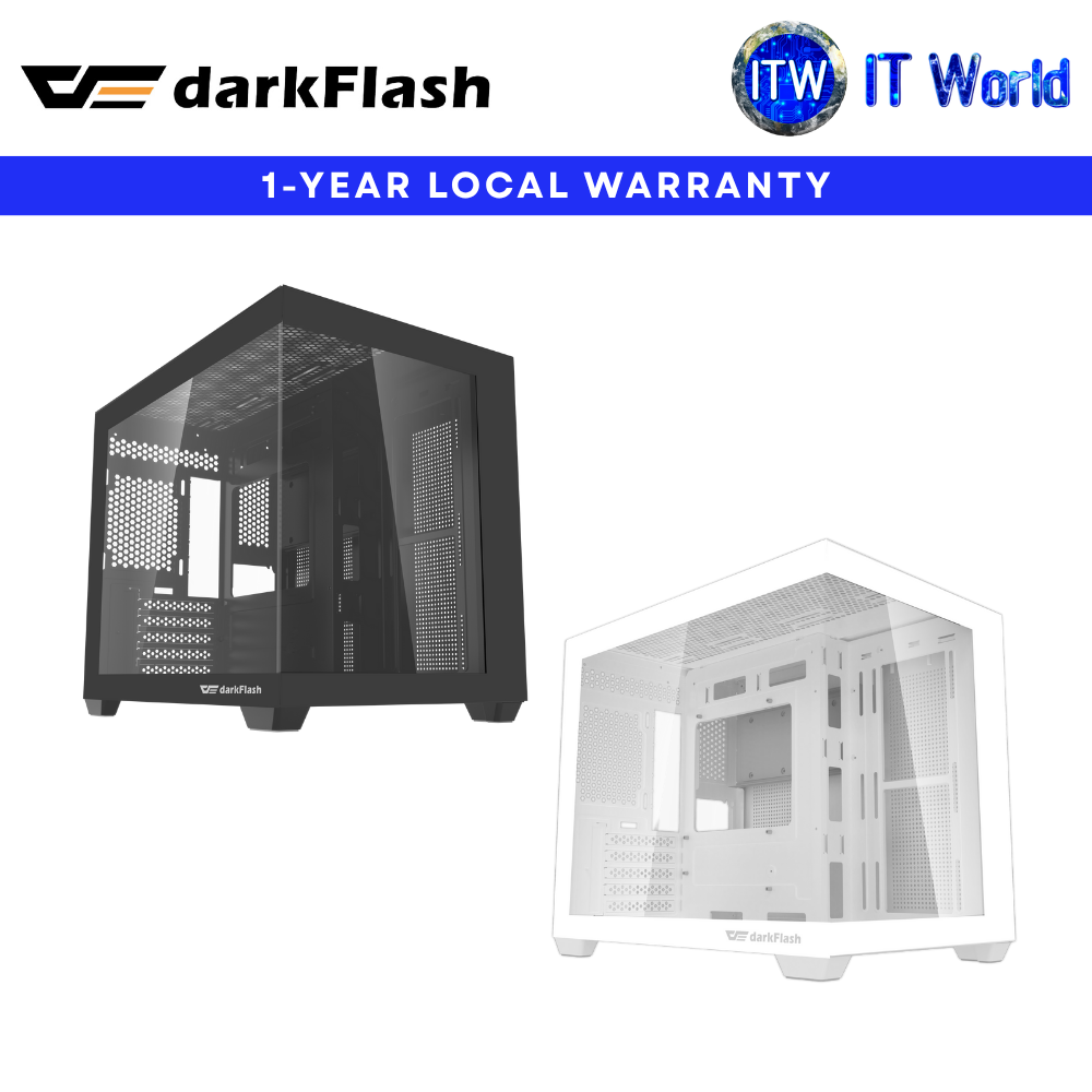 DarkFlash Case C285MP V2 mATX Tempered Glass Case (Black | White) | itw ...