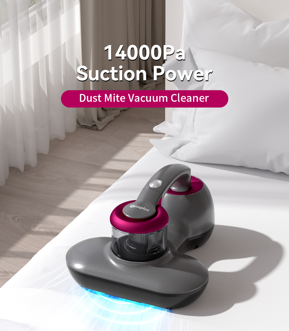 Simplus Dust Mite Vacuum Cleaner With UV Light For Bed and Sofa 14000Pa ...
