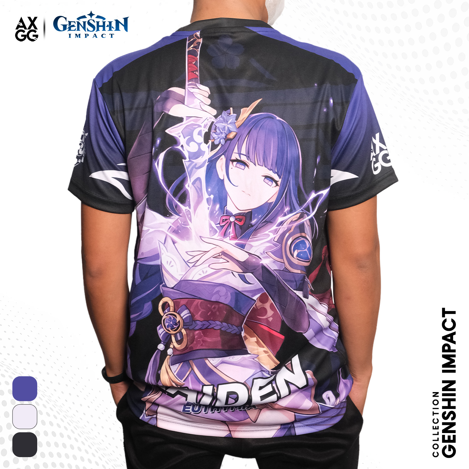 AXGG " Genshin Impact Elements - Raiden " Gaming T-shirt | Shopee ...
