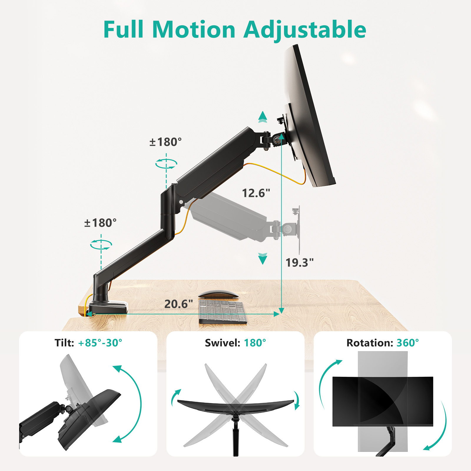 YAMY Monitor stand monitor mount for desk monitor arm for 17-34" 2-10kg ...