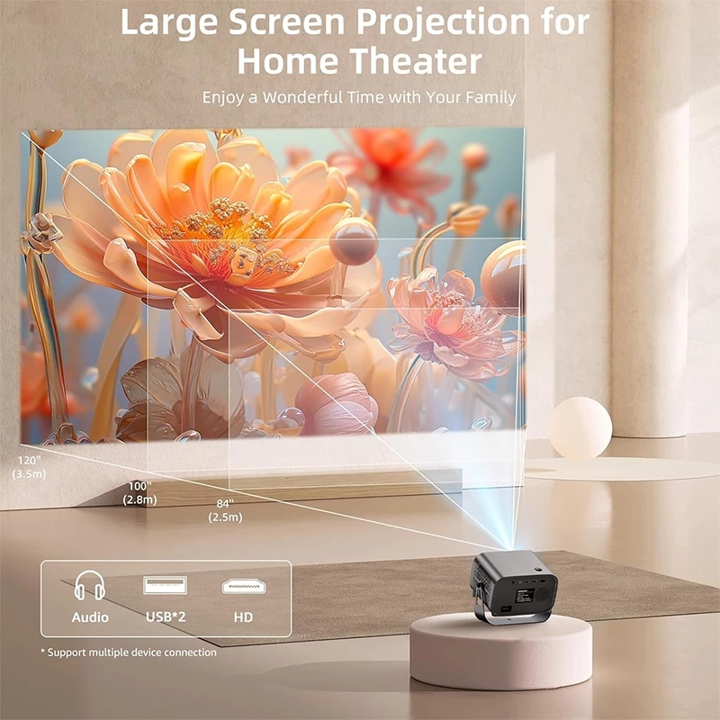 A10 Smart Projector Portable 4K Full HD Portable Auto Calibration WiFi ...