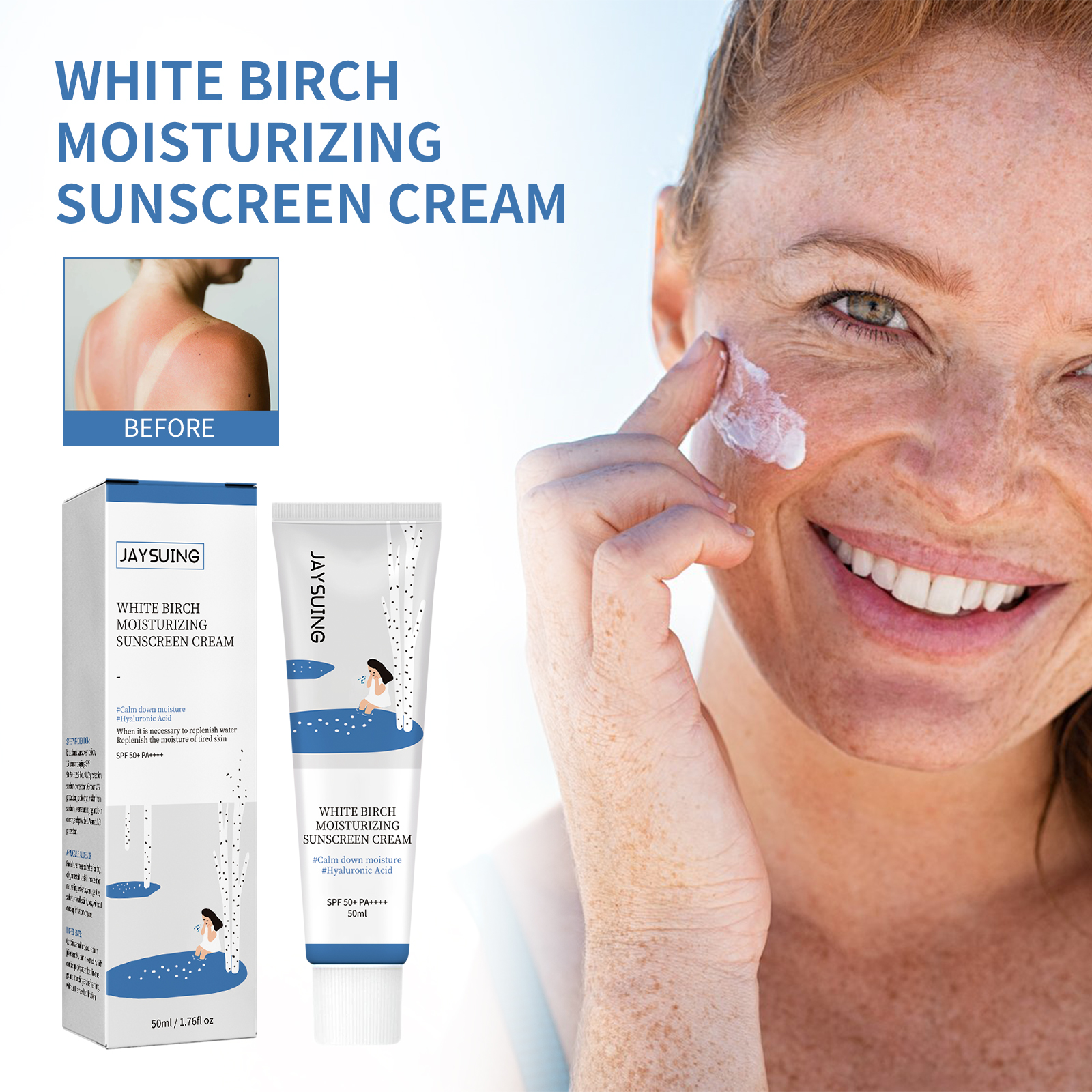 JAYSUING Birch Juice Moisturizing Refreshing Essence Type Sunscreen ...