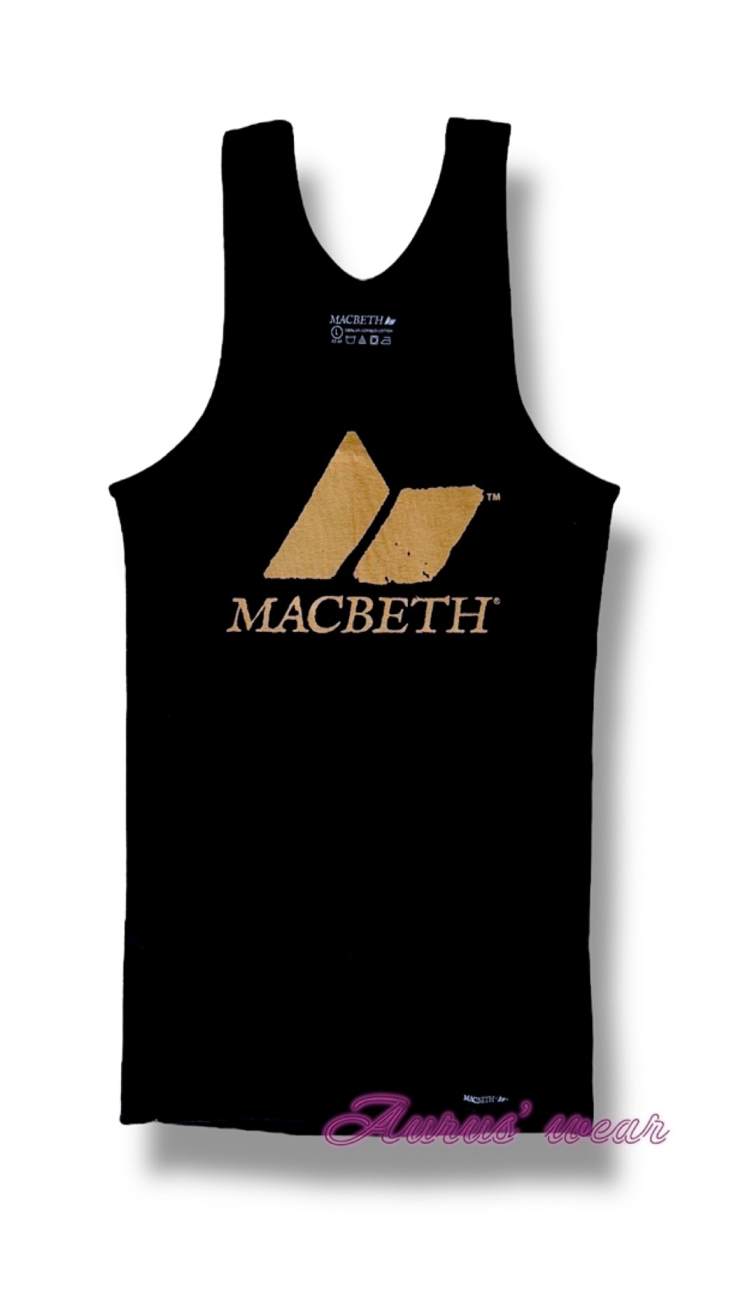 Macbeth Ribbed Tank Top with Logo-100% cotton-slim fitting | Shopee ...