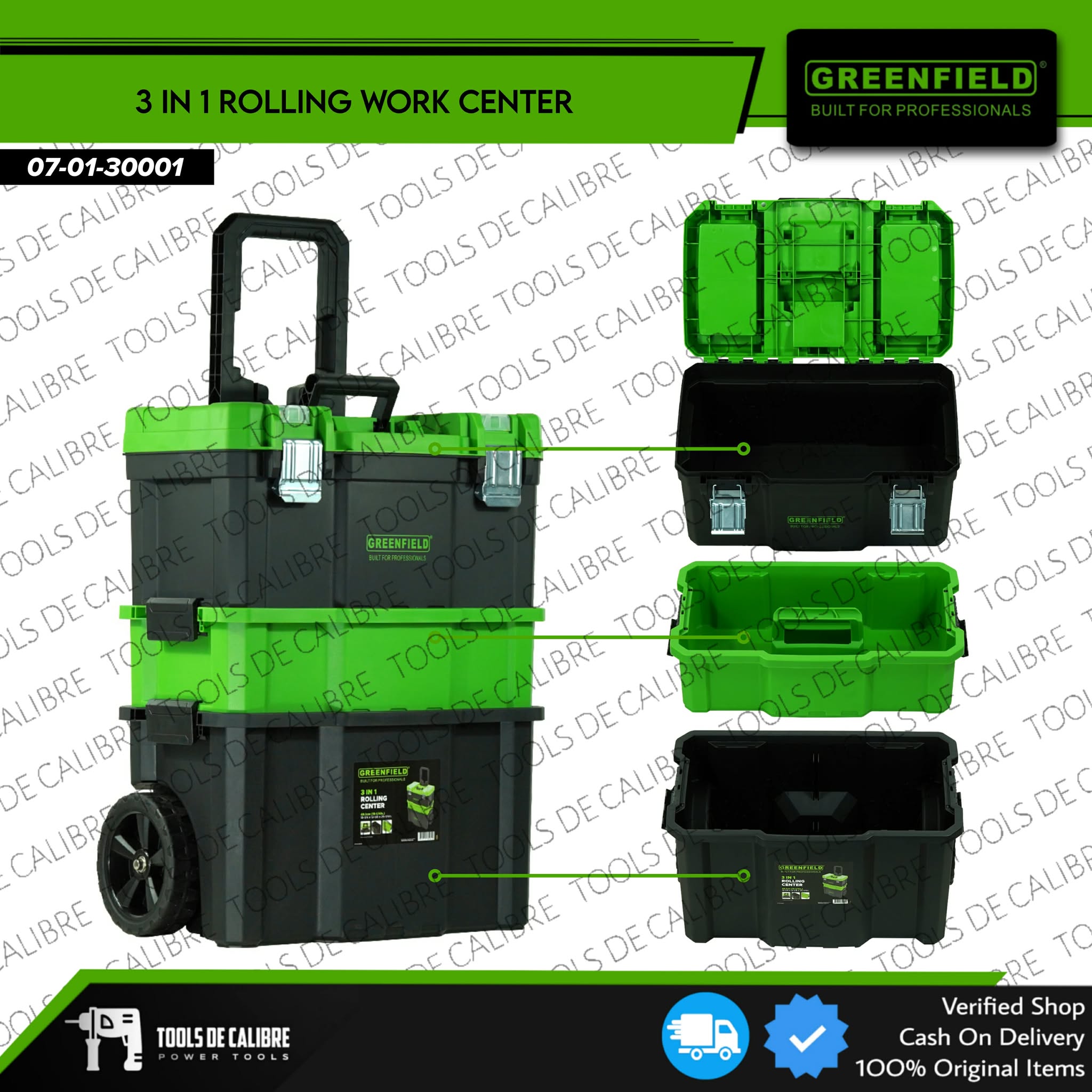 GREENFIELD 3-in-1 Rolling Work Center - Tool Storage 07-01-30001 ...