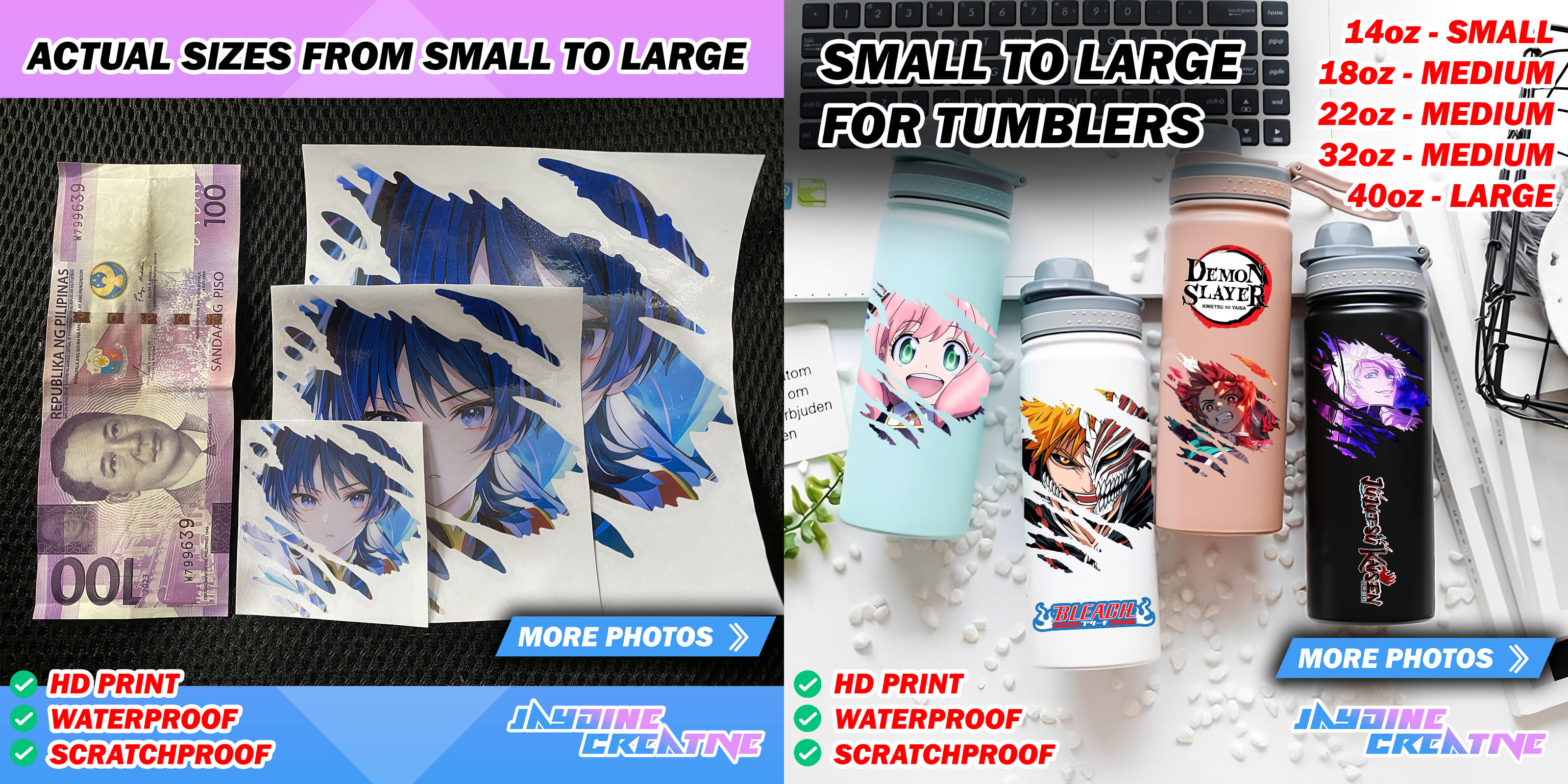 All Anime Set 1, Scratch Design Sticker, Indoor Outdoor Vinyl Sticker ...