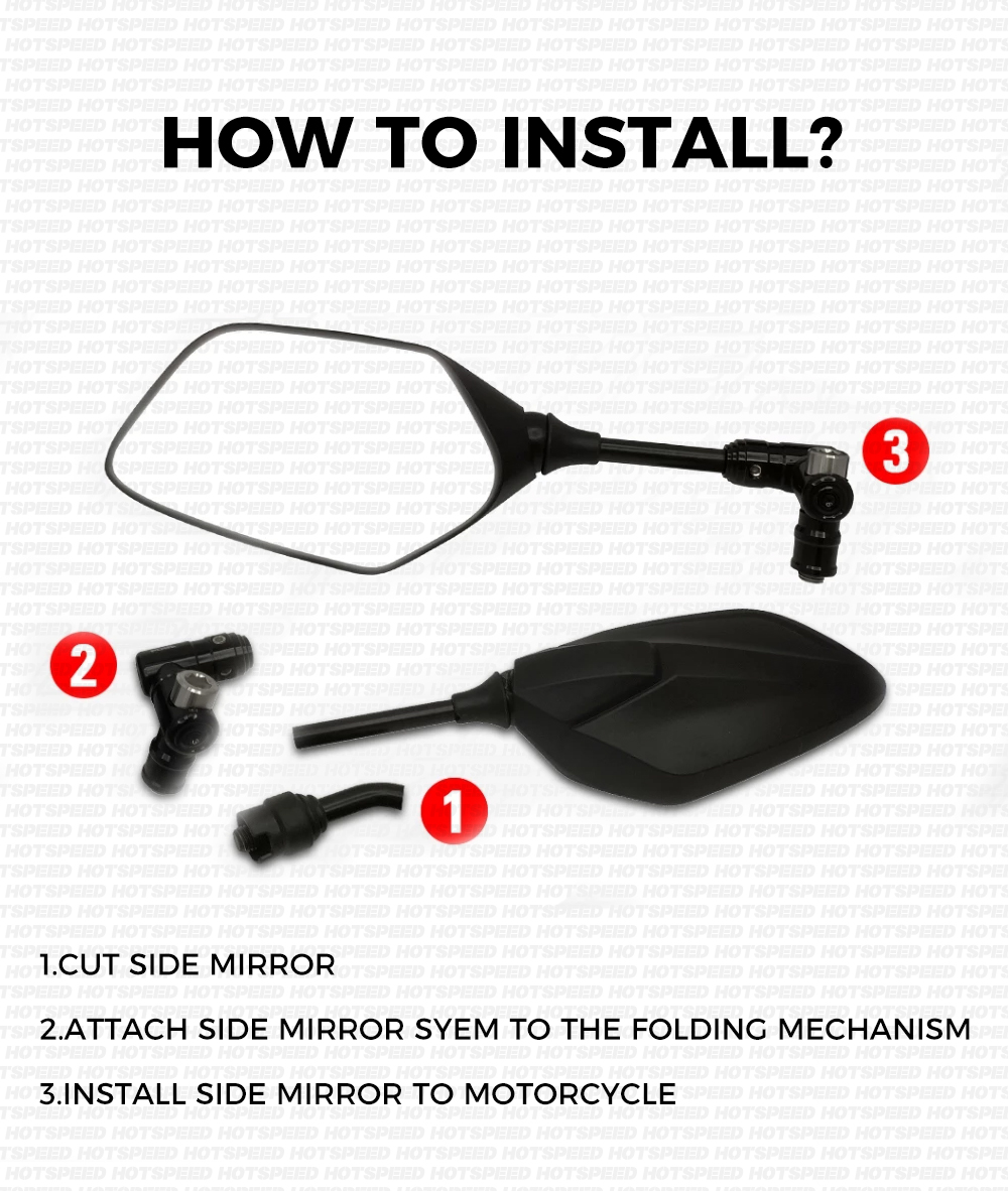 HOTSPEED CNC Side Mirror Folding Mechanism For Honda Click Universal ...
