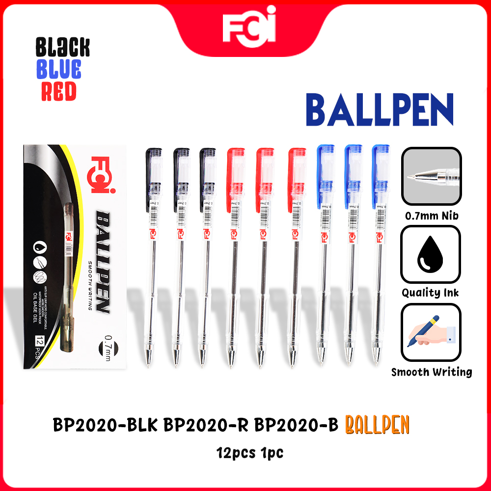 FCI Ball Pen Anti-Slip12pcs Smudge-Proof Ink Oil Based Pen Smooth ...