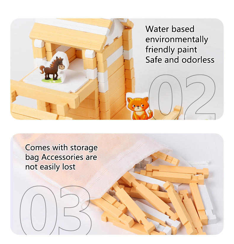 NIKO 101pcs Wooden Building Blocks Toy Early Educational Toys Puzzle ...