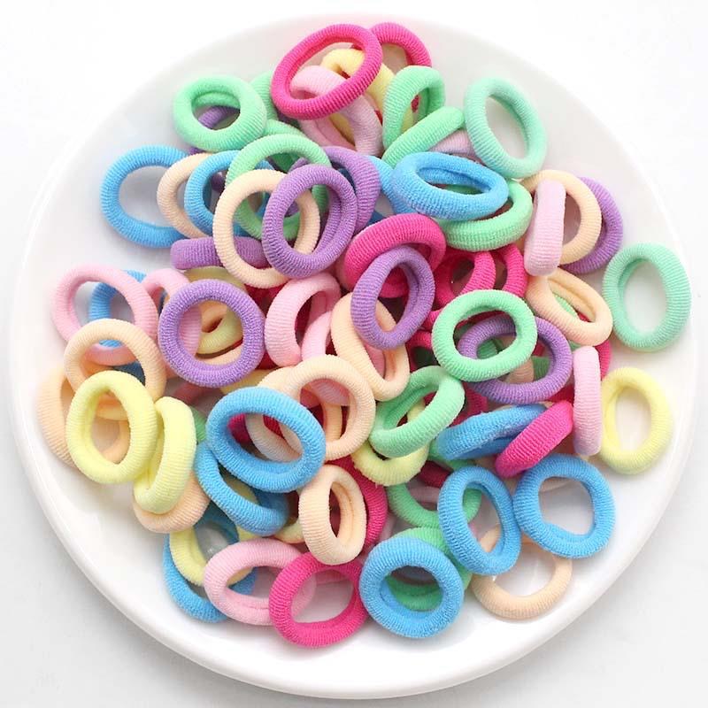 100Pcs Black High Elasticity Seamless Soft Hair Ties/Women Ponytail ...