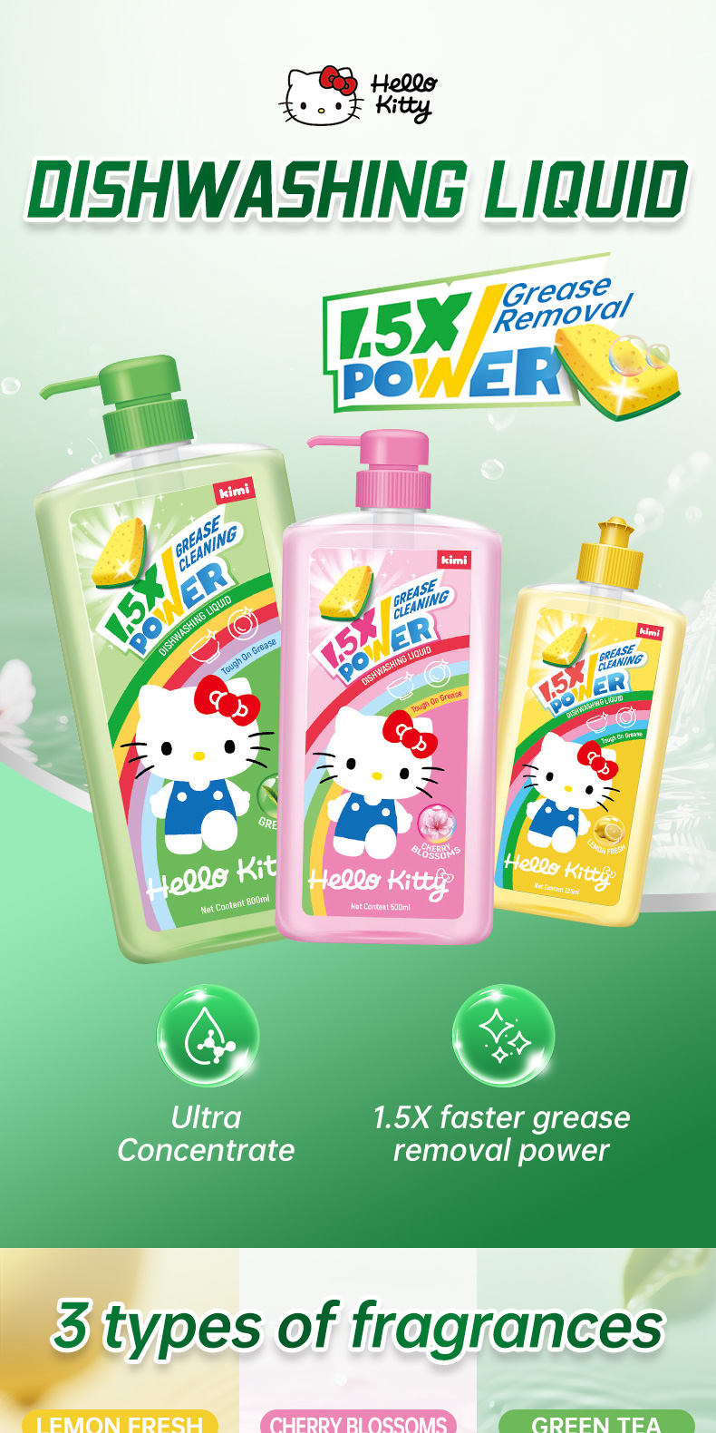 Dishwashing Liquid 38ml/78ml/245ml Lemon/Green tea/Cherry Blossoms ...