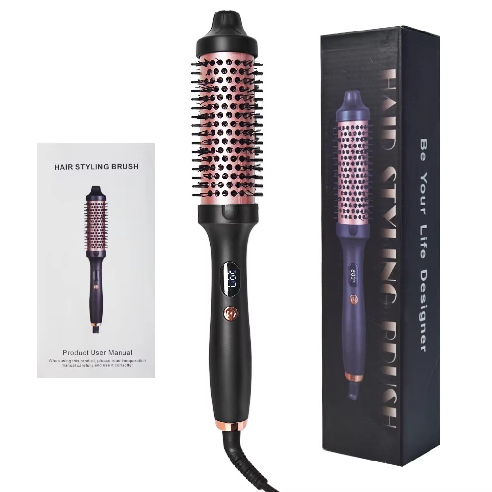2-In-1 Hair Styling Brush Electric Straightening Hot Comb Negative Ion ...