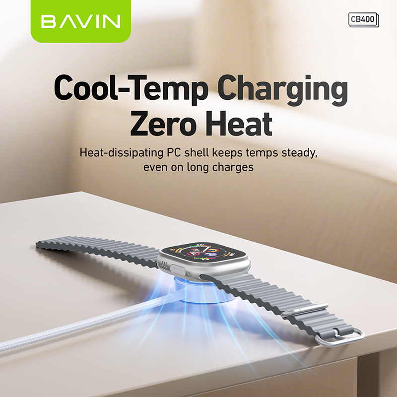BAVIN CB400 3W Smartwatch Wireless Magnetic Charger w/ Type-C Cable for ...