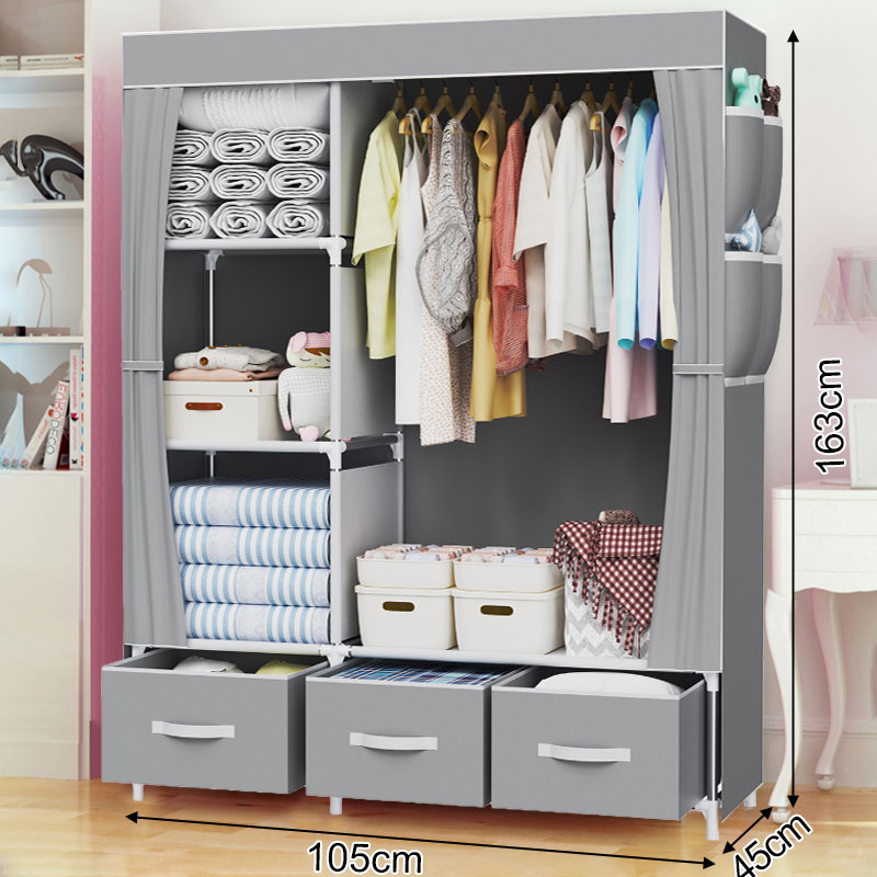 Okasumi New Fashion Zipper Wardrobe Big Size Saving Space Non-Woven ...