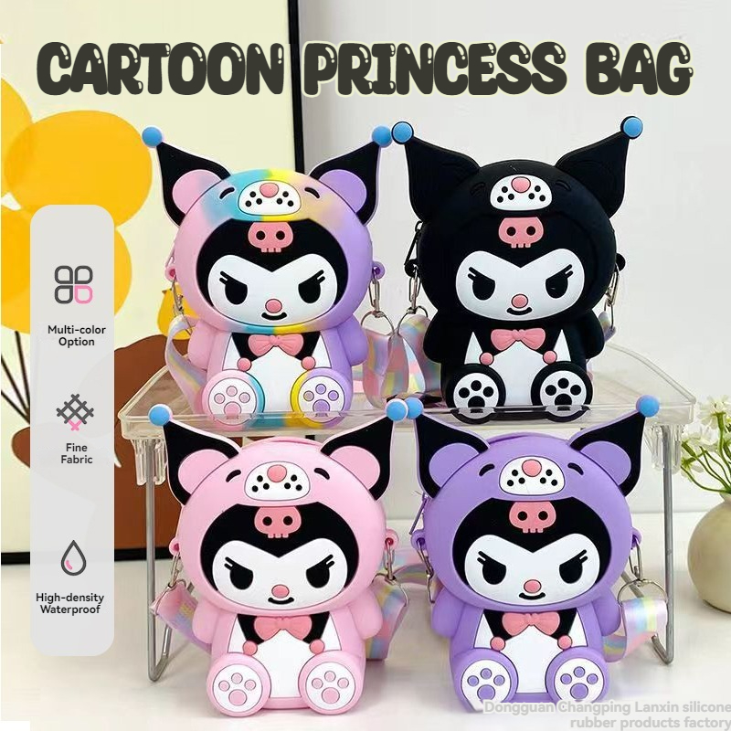 Sanrio Kuromi Silicon Bag Sanrio Shoulder Bags Cartoon Zipper Messenger ...