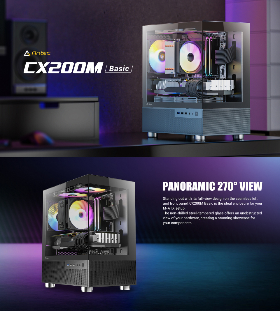 Antec CX200M Basic Mini-Tower Gaming PC Case - Black | Shopee Philippines