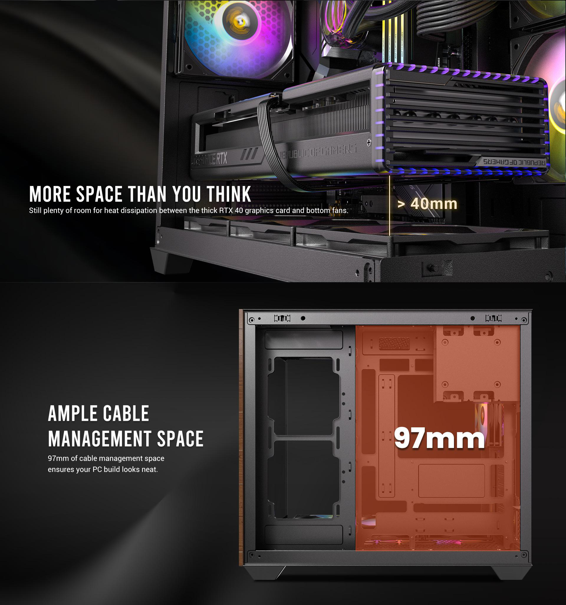 Antec CX800 Wood ARGB Dual Chamber Mid-Tower Gaming PC Case - Black ...
